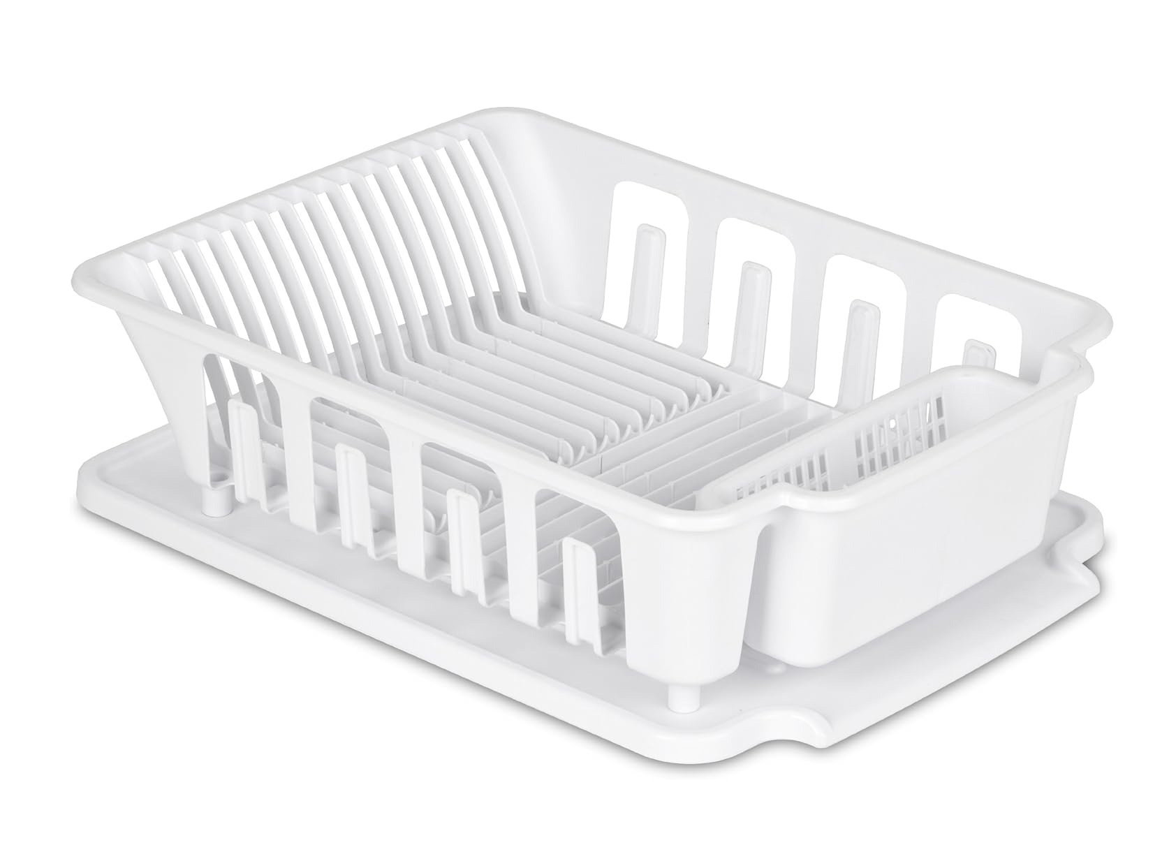LEGIAT White 2 - Piece Large Sink Set Dish Rack Drainer (18L x 13 3/4"W ...